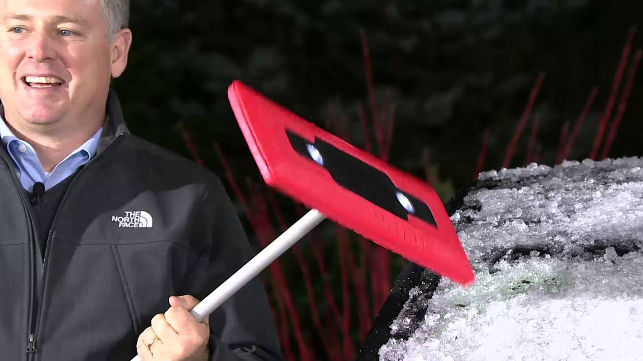 Snow Joe Telescoping Snowbroom & Ice Scraper w/ 4 LED Lights on QVC ...