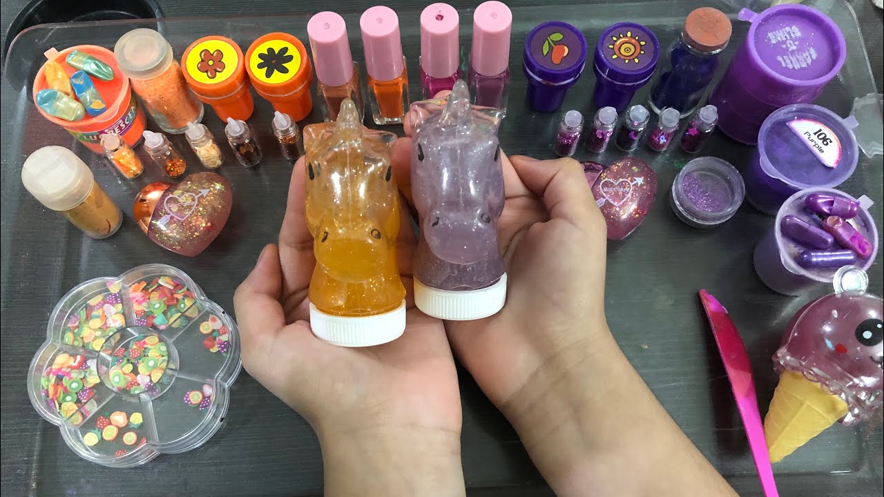 My Favorite ASMR Videos - Purple and Orange Slime - YouTube