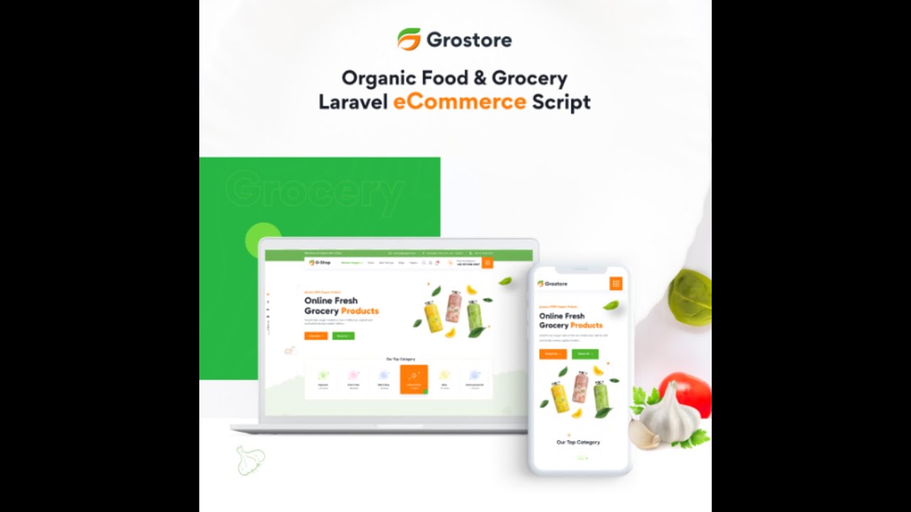 Grostore Food And Grocery Laravel Ecommerce With Admin Dashboard Youtube