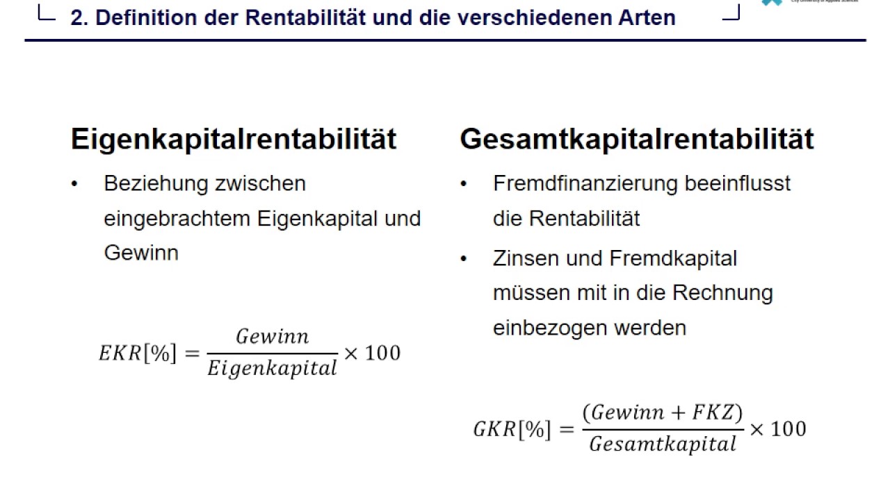 Vergleich Rentabilität und Wirtschaftlichkeit - YouTube