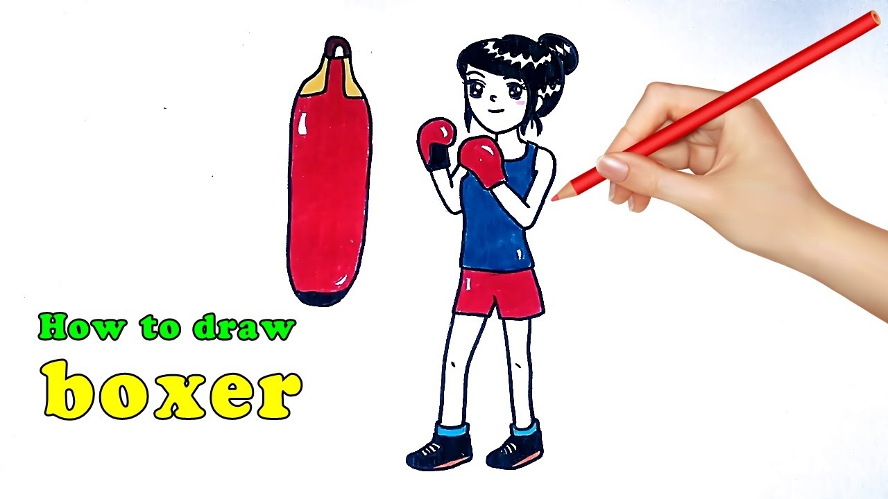 How to draw boxer sport girl. Tokyo Olympic 2021.วาดรูปนักมวยหญิง กีฬา ...