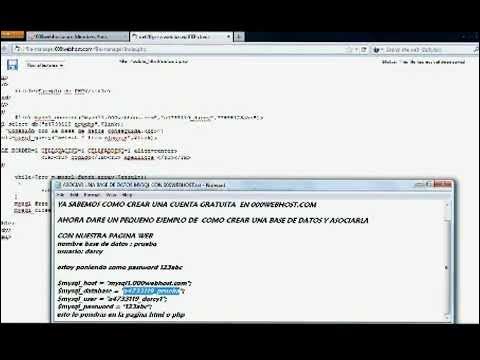 000Webhost php mySql 02 - YouTube