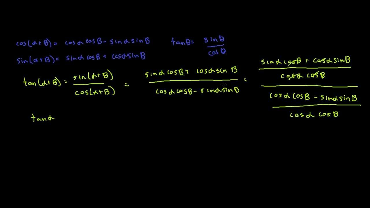 Sum and Difference Formulas for Tangent - YouTube