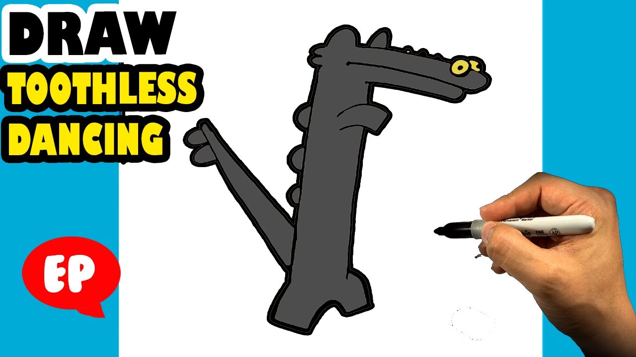 EASY How to Draw DANCING TOOTHLESS - MEME - YouTube