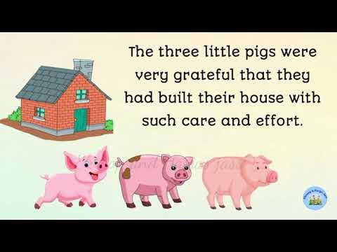 Story in English l The Three little pigs Story l short story in English ...