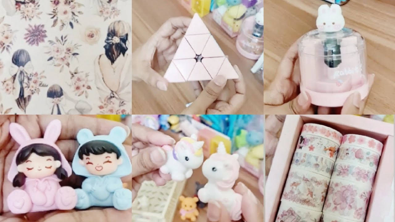 Asmr Relaxing || unboxing cute items || stationary | stickers | toys 🧸 ...