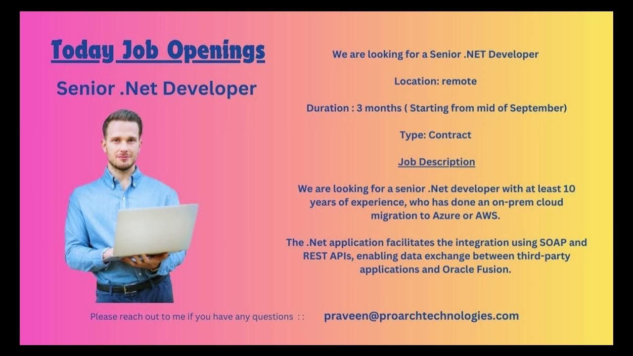 Today Job Openings - Senior Dotnet Developer (Remote) - YouTube