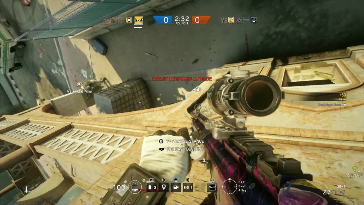 Rainbow Six Siege - Three Upside Down Eliminations at Border - YouTube