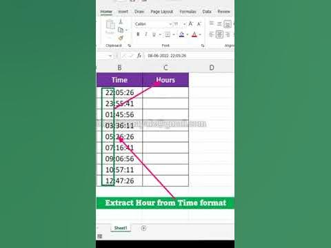 Excel for New Learners: How to extract hour #shorts - YouTube