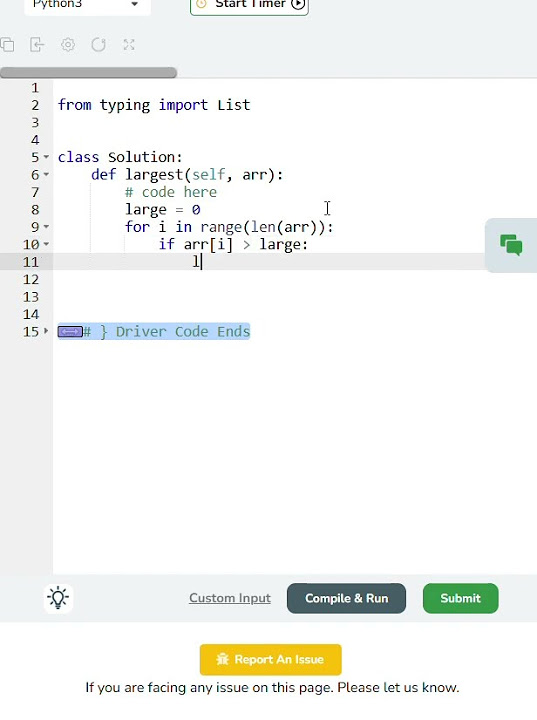 Brut-Force method to find the largest element inside an array using python. - YouTube