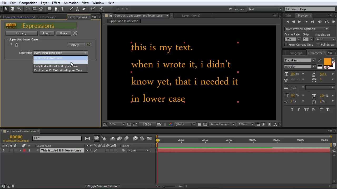 After Effects Tutorial How To Convert Text To Upper Case Or Lower Case after-effects-tutorial-how-to-convert-text-to-upper-case-or-lower-case
