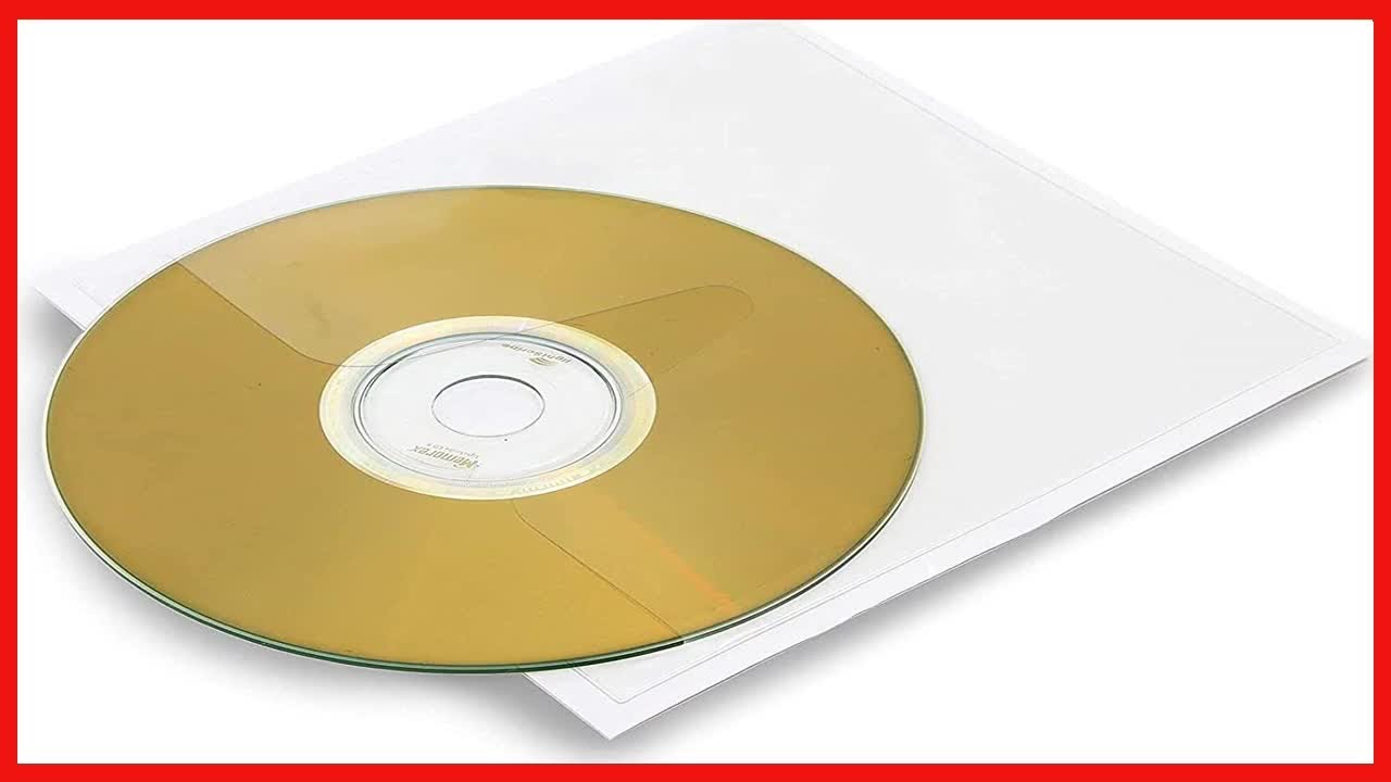 Clear Self-Adhesive CD/DVD Storage Sleeve Pockets (4.93 x 5 in, 20 Pack ...