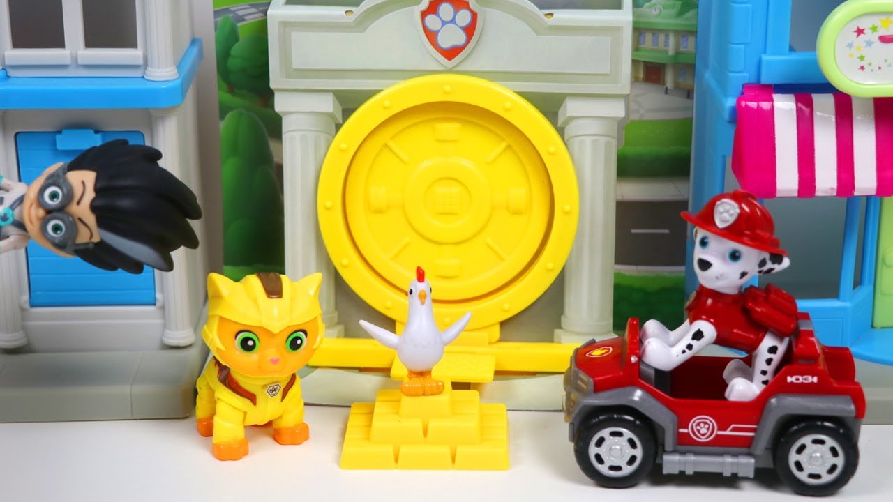 Paw Patrol Marshall And Cat Pack Leo Rescue Surprise Toys! - YouTube