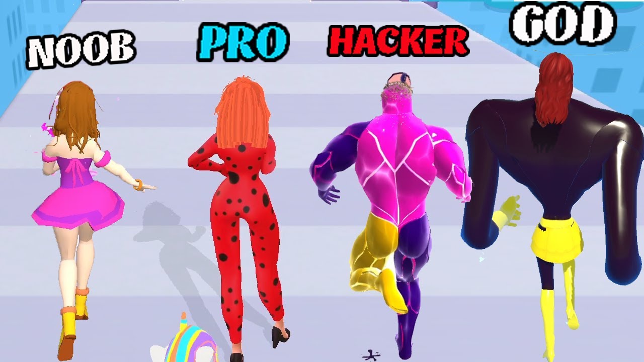 NOOB vs PRO vs HACKER vs GOD - Build A Queen , Couple Run ... - YouTube