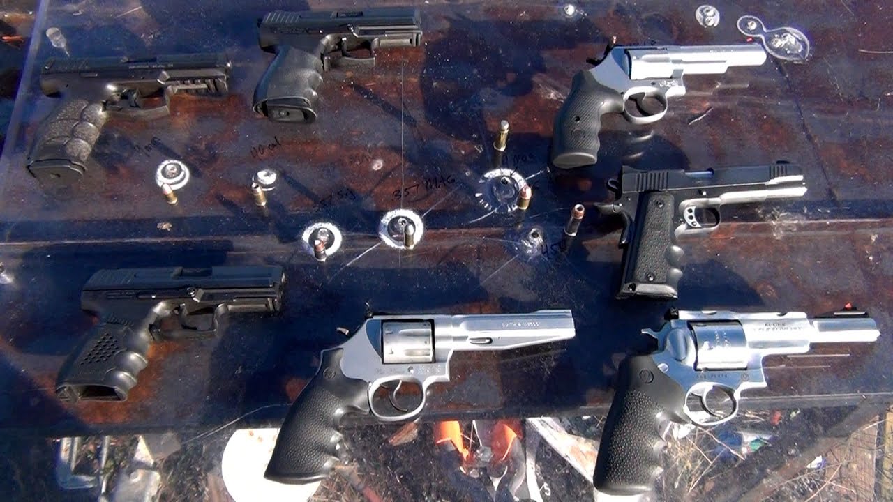 Which handgun caliber will go through bulletproof glass? - YouTube