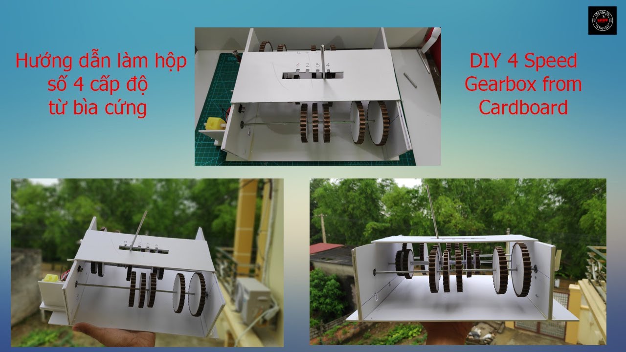 DIY 4 Speed Gearbox from Cardboard |Hộp số 4 cấp độ từ bìa cứng!Kênh 5 ...