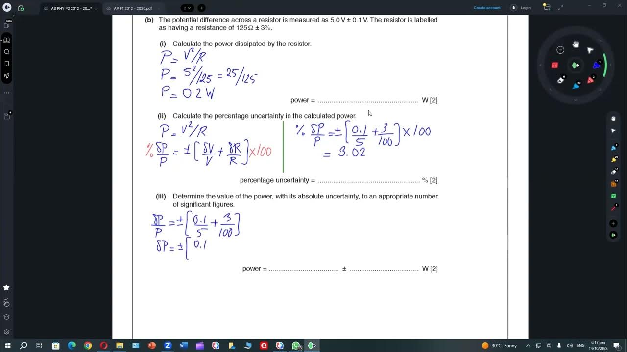 PHYSICAL QUANTITIES & MEASUREMENT Paper2 Qs Part 05 - A LEVEL PHYSICS 9702 - YouTube