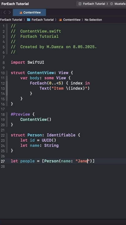 SwiftUI Tutorial Series - Simple ForEach Logic 🔥 - YouTube