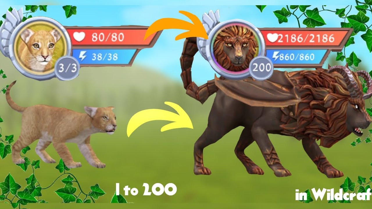 Wildcraft Level 1 to 200 lion - YouTube