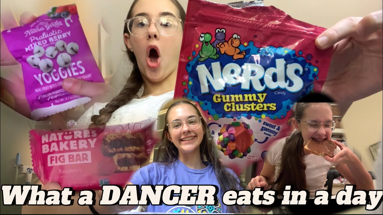 WHAT i EAT iN A DAY AS A DANCER! 🍆🍑🍰| snacks, treats, meals - YouTube