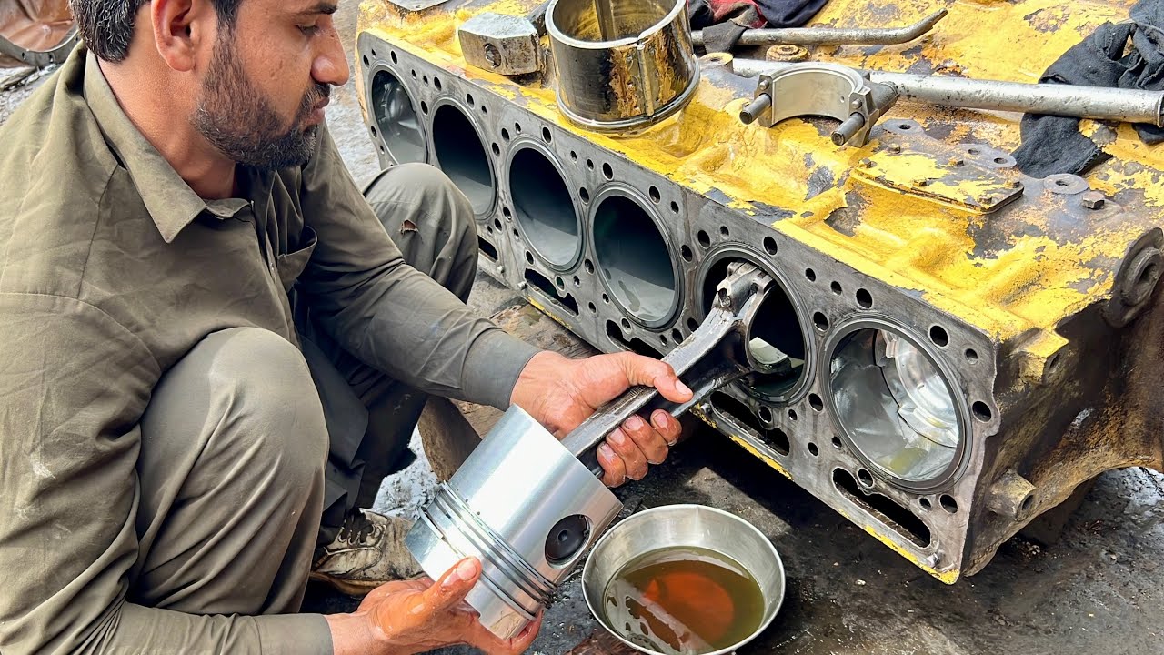 Komatsu Bulldozer Engine Completely Rebuild || Seized Diesel Engine ...