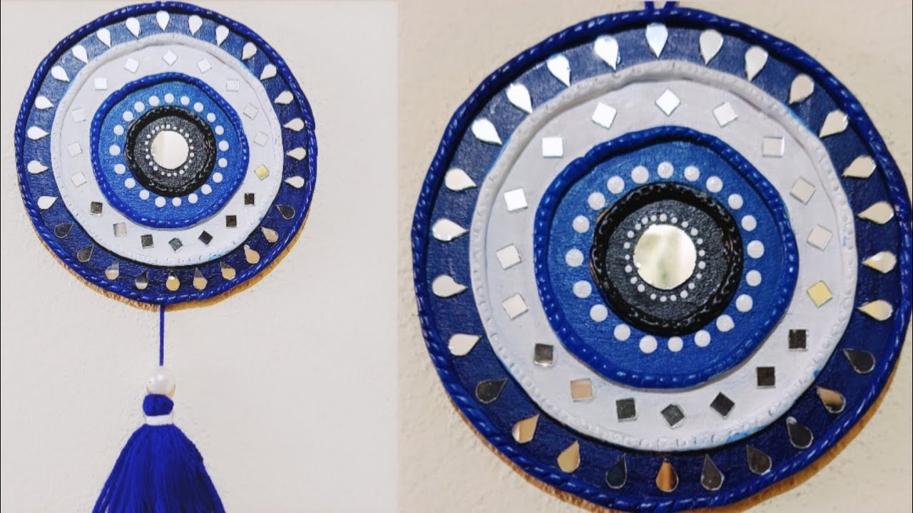 Evil 🧿Eye Wall Hanging Craft//Evil eye wall Hanging Making with ...