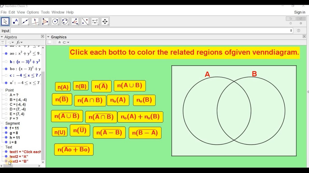 Concept of relation of two sets Visualization in geogebra(Tutorial ...