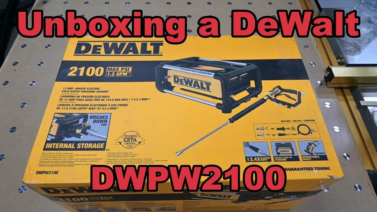 Dewalt pressure washer DWPW2100 unboxing - YouTube