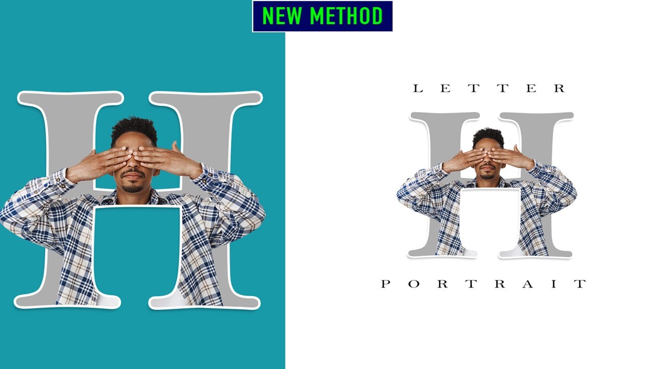 Letter ( H ) Portrait Design Tutorial in Photoshop [ Easy Tricks ...