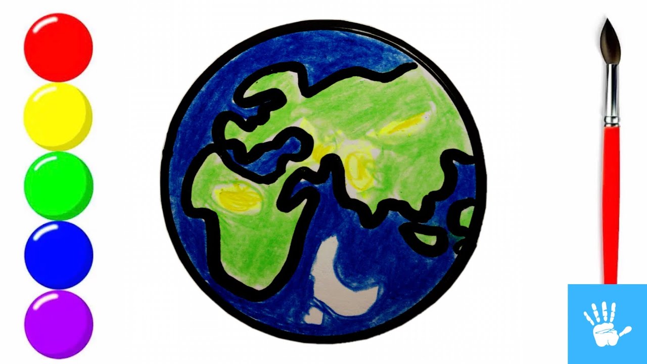 How To Draw an Earth for Kids | Bolalar uchun yer rasm chizish | рисуем ...