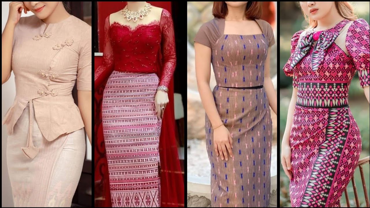 Myanmar dresses collection|party wear and formal wear - YouTube