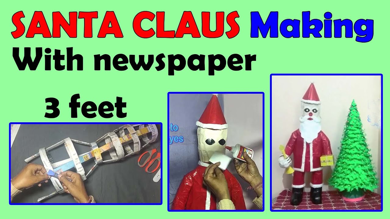 How to make big santa claus with newspaper chirstmaster craft 2024 home ...