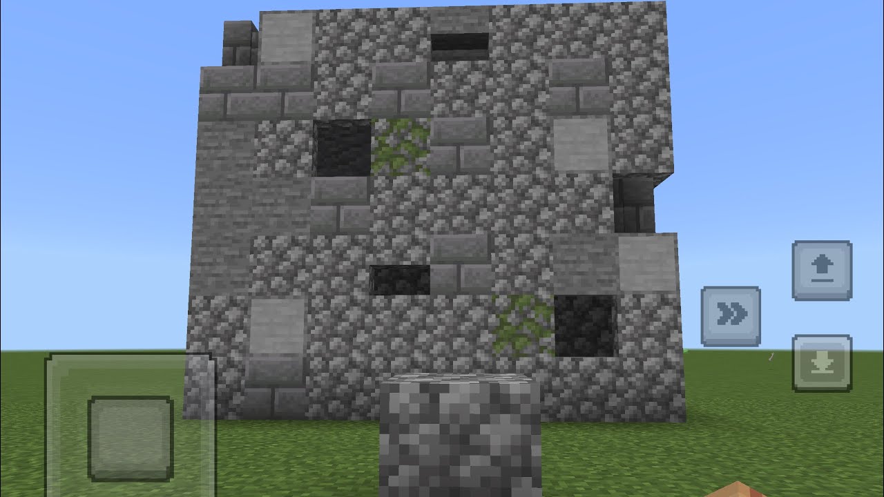 Building a large cobblestone block in Minecraft Bedrock - YouTube