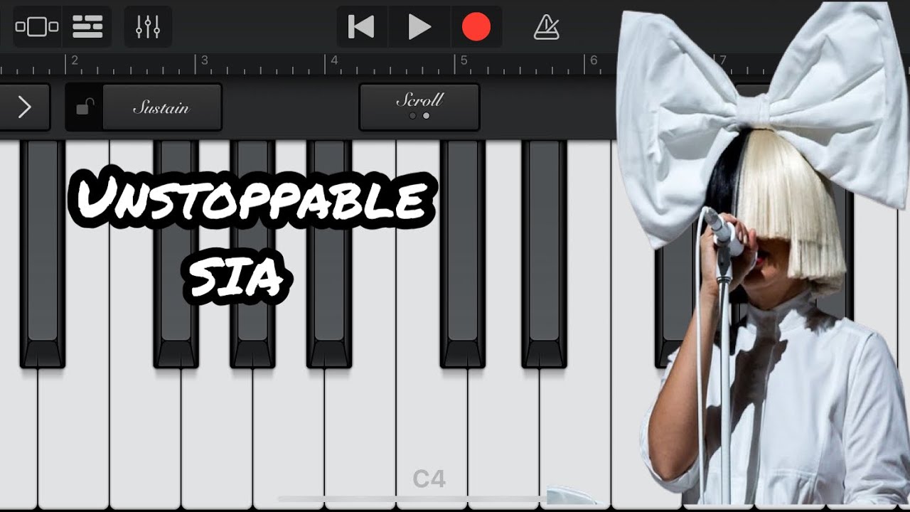 Unstoppable | Sia | Easy Piano Notes | GarageBand - YouTube