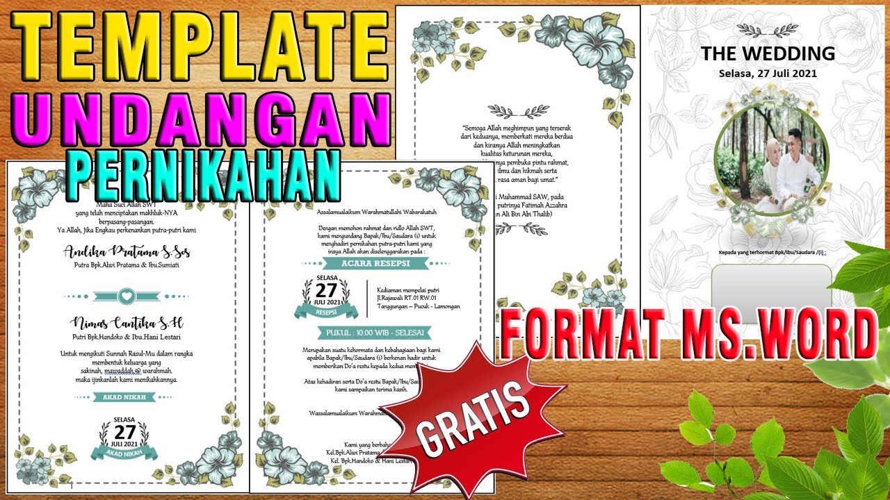 TEMPLATE UNDANGAN PERNIKAHAN ESTETIK FORMAT MS.WORD GRATIS DOWNLOAD ...