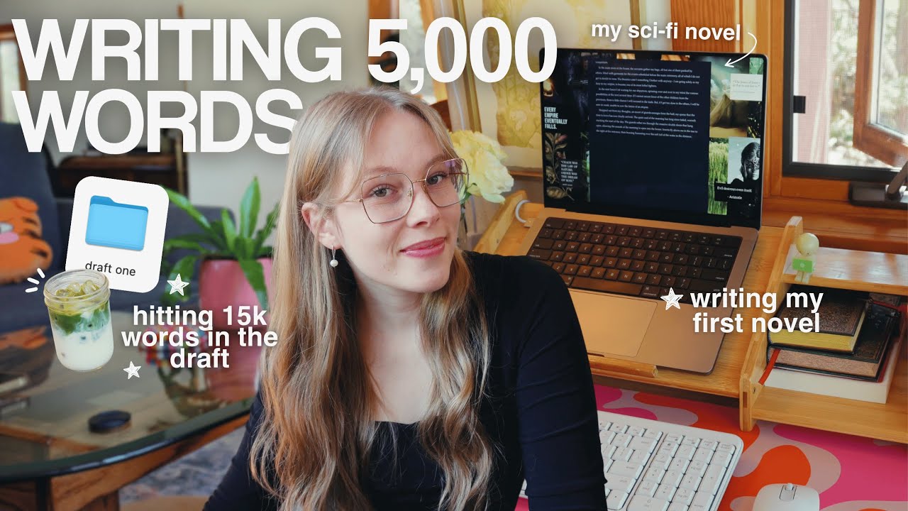 write 5,000 words of my sci-fi novel with me ⭐️💻 *a first draft writing ...