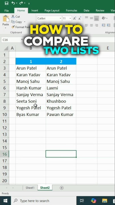 Campare data between two columns in Excel. #excel #excelshortcuts #exceltricks #excelformula # ...