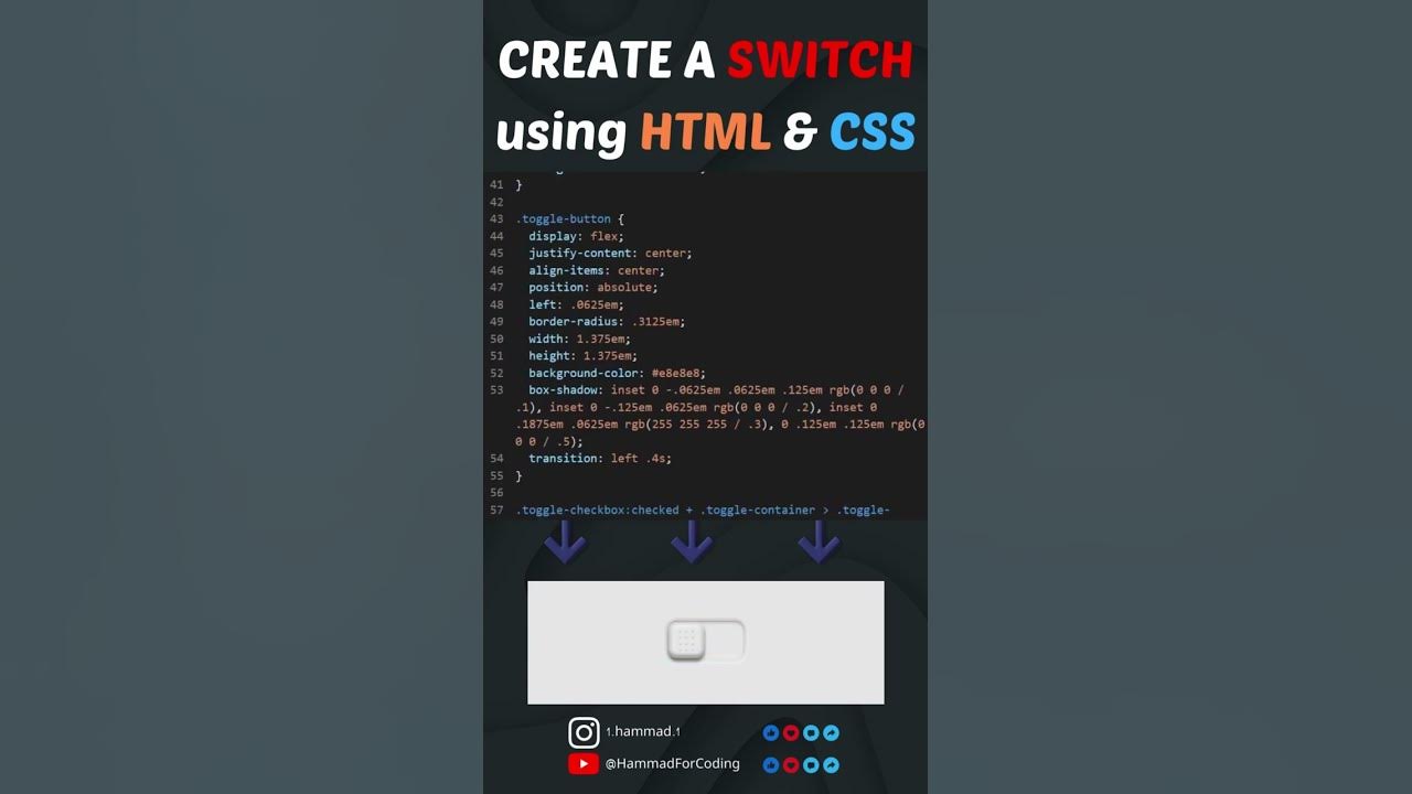Create A Switch Using Html Css Website Html Css Response Javascript Webprogramming