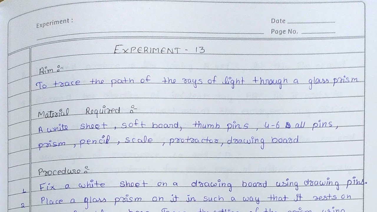 To trace the path of the ray of light through a glass prism - YouTube