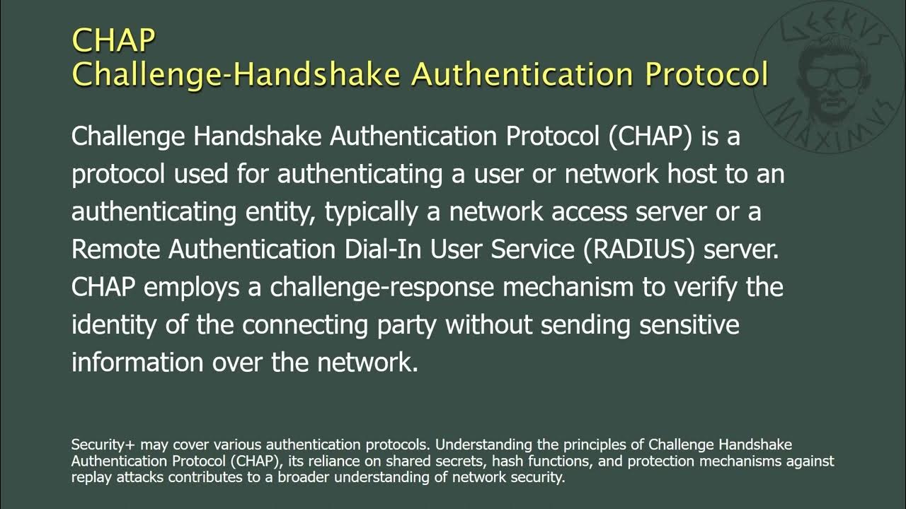 CHAP - Challenge-Handshake Authentication Protocol - YouTube