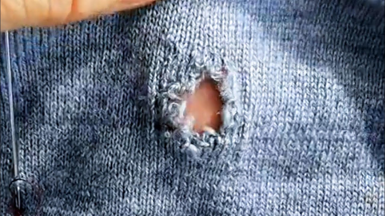 How to Mend Holes in a Knitted Sweater at Home - YouTube