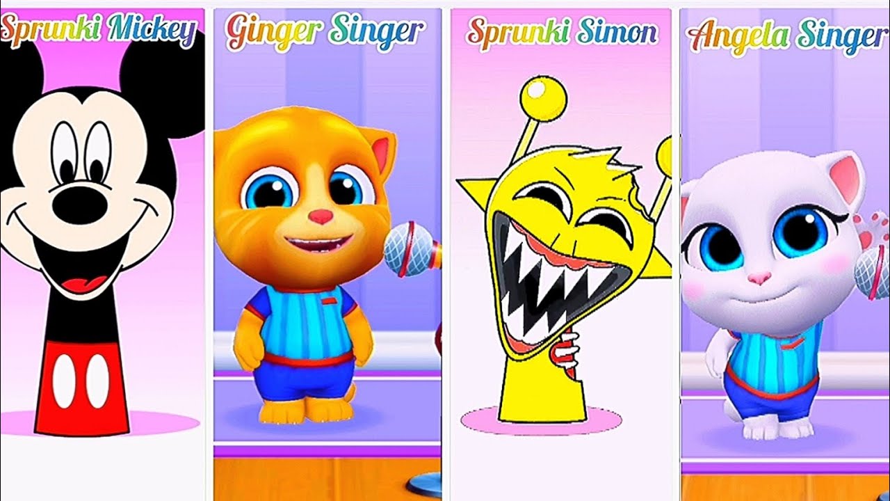 Sprunki Mickey Mouse Sprunki Simon Vs Angela Ginger 🔥| Who is best? 🤣👌 ...