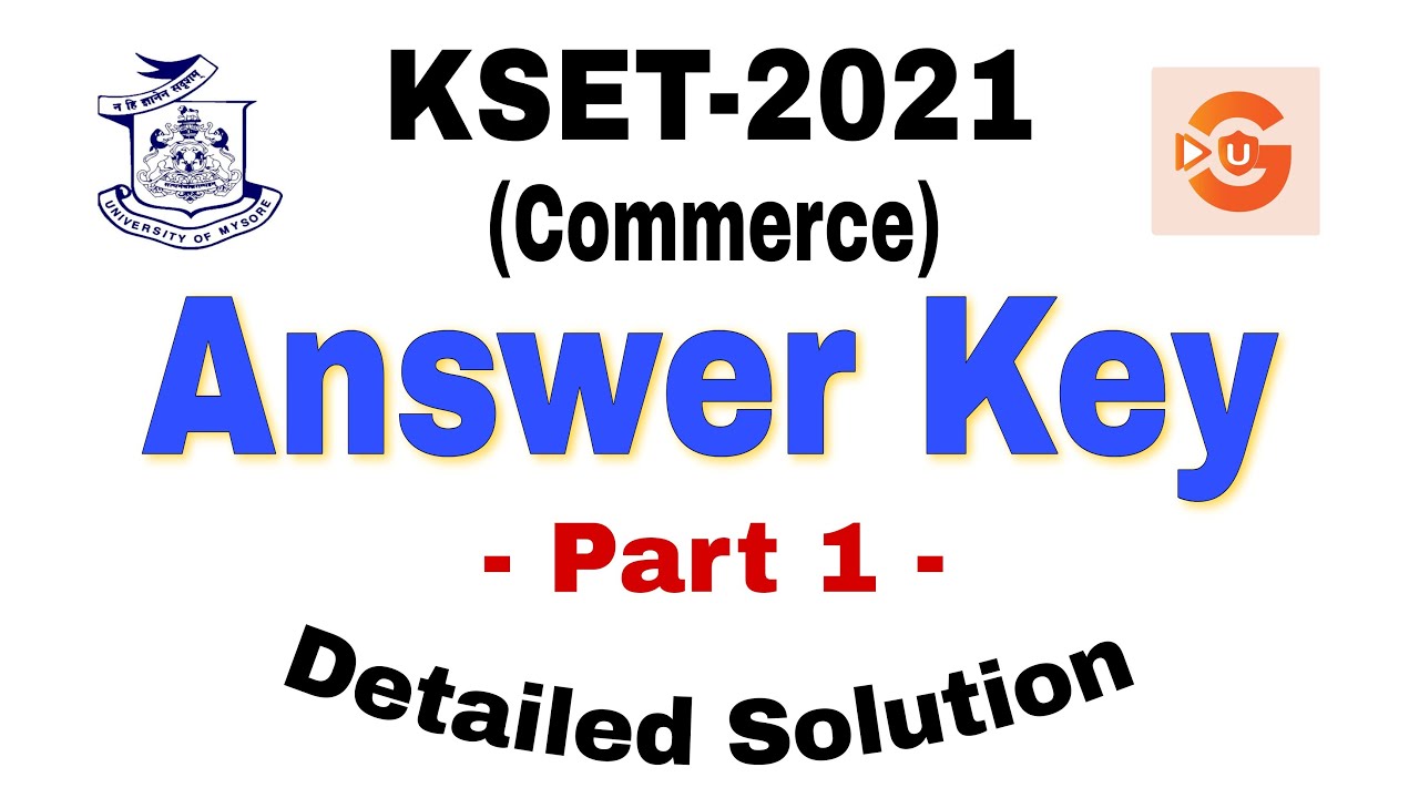KSET Paper 2 Commerce 2021 Answer Key/ Detailed Explanation Of Every ...