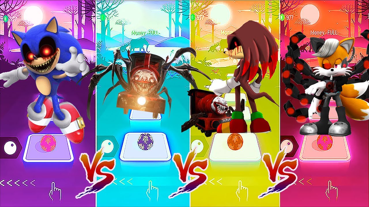 Dark Sonic Exe vs Real Choo Choo Charles vs Knuckles Exe vs Tails Nine ...