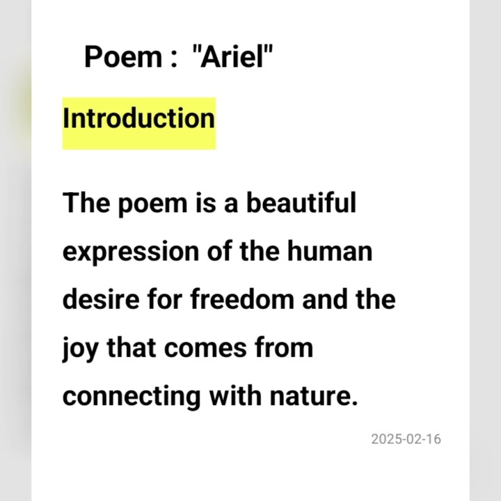 Poem Ariel summary with easy notes written by Sylvia Plath 🥰🥰 - YouTube
