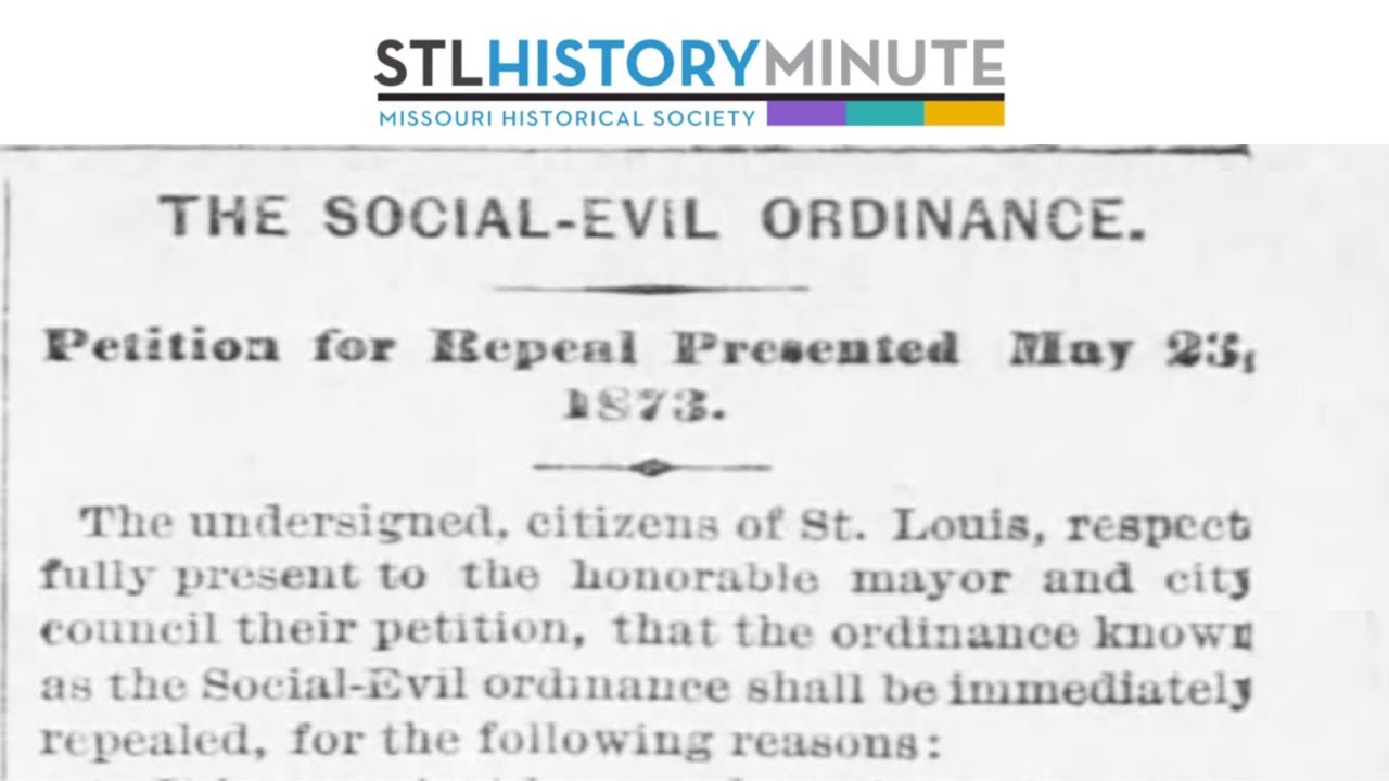 STL History Minute | Social Evil Ordinance - YouTube