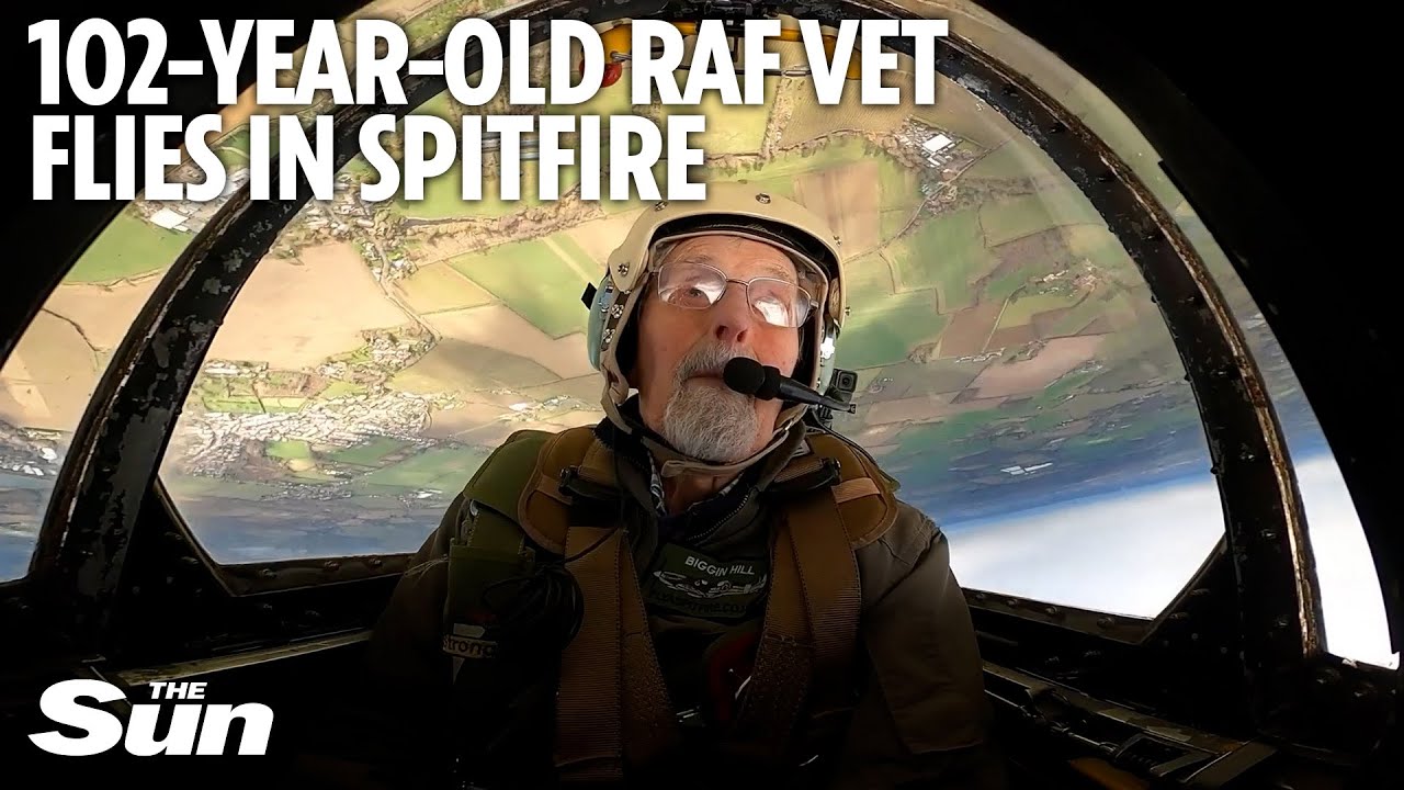 102-year-old former RAF Pilot takes to the skies in Spitfire - YouTube