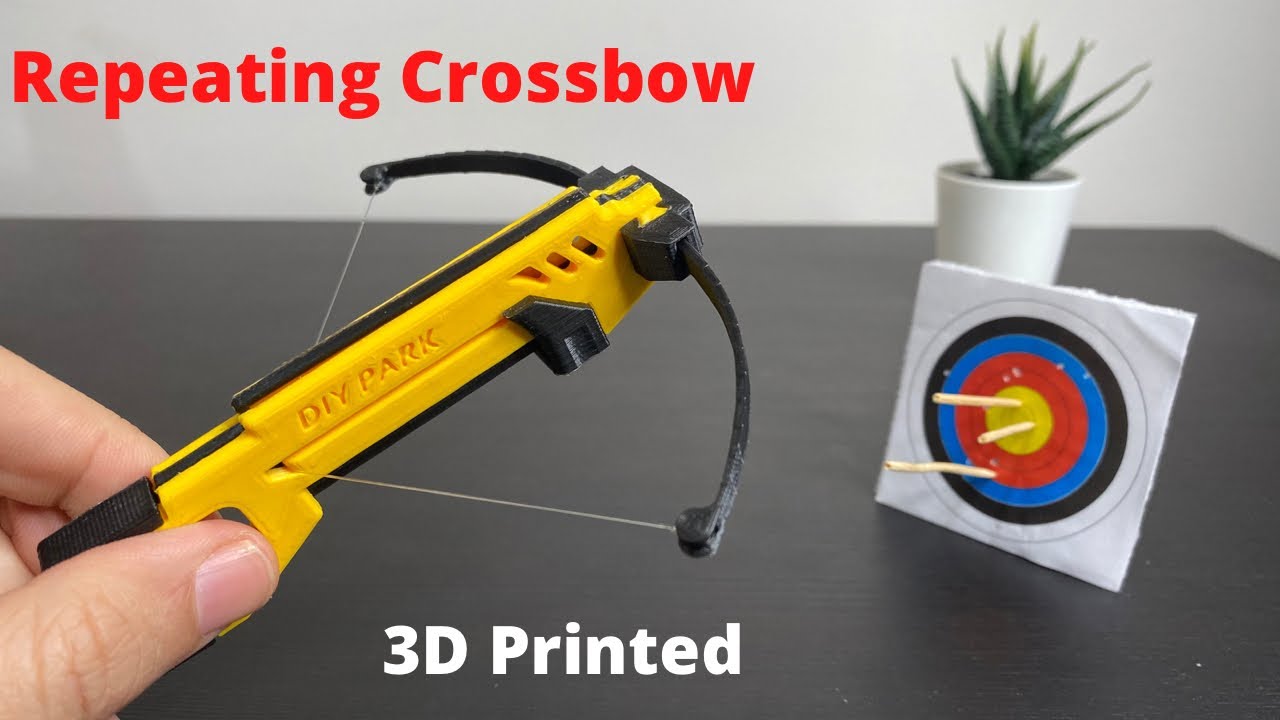 3D Printed PUBG Repeating Mini Crossbow - YouTube