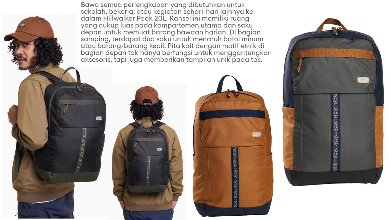 🟢 NEW EIGER HILLWALKER PACK 20L 1989 DAILY WEAR || 910009434 || TAS ...
