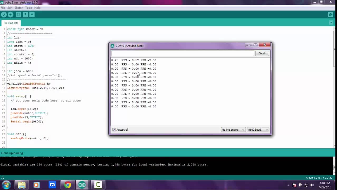reading rps and rpm using arduino uno - YouTube